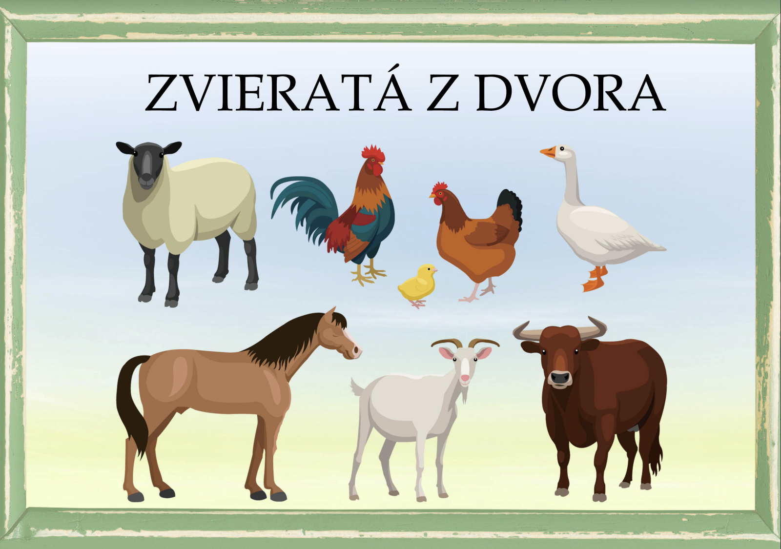 pracovné listy na tému Gazdovský dvor,Farma ,zvieratá z dvora