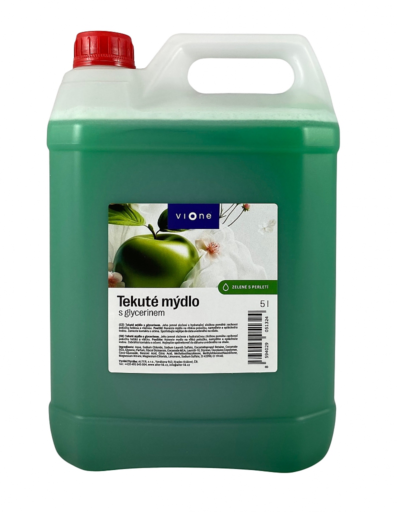 VIONE Tekuté mýdlo s perletí zelené JABLKO 5l - UNIMEDshop.cz