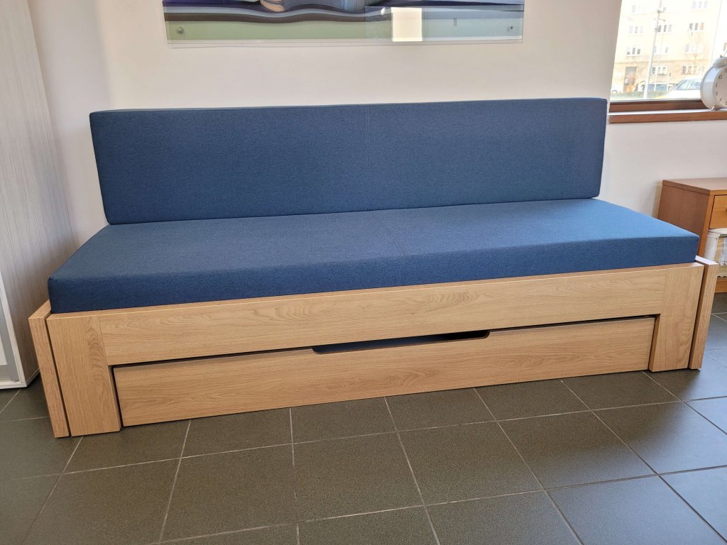 ALEXA rozkládací postel bez područek s úložným prostorem