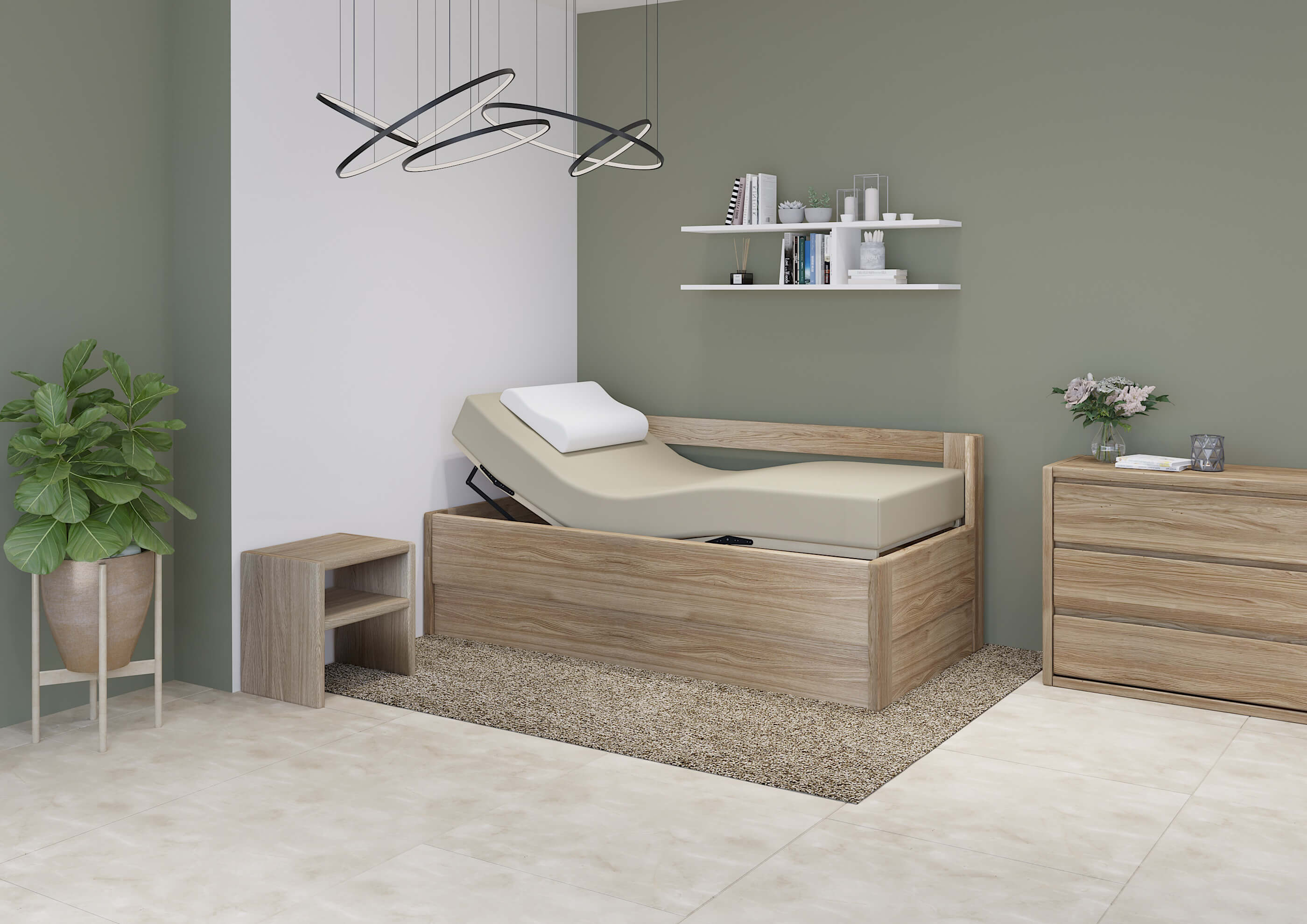 Zdravotní postel pro seniory z masivu Salema | USNU.cz