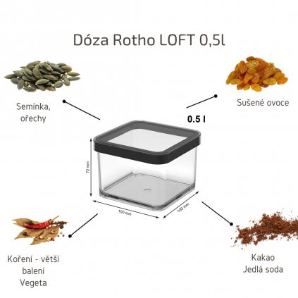 Potravinové dózy Rotho Loft BLACK | uspořádejto.cz