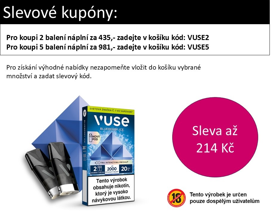 Vuse Pods náplň Blueberry Ice 18 mg 2ks Chladivá borůvka | Vapoo.cz