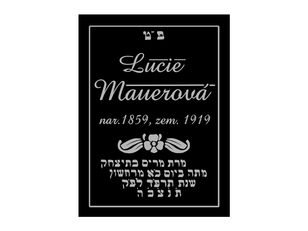 Deska na hrob ze skla. Tradiční označení hrobu za rozumné ceny.