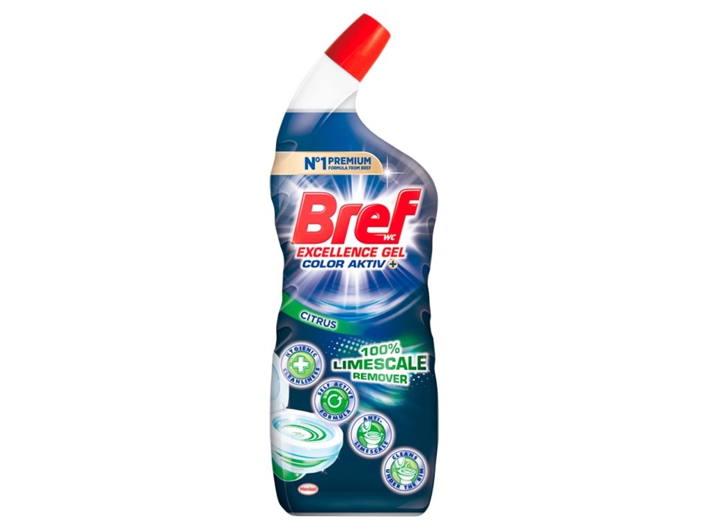 Bref Excellence Gel Color Aktiv WC čistič na vodní kámen, 700 ml - VELDRO