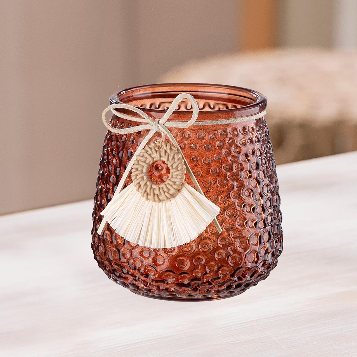 Svícen Ibiza, 10 cm, hnědá - Velký Košík