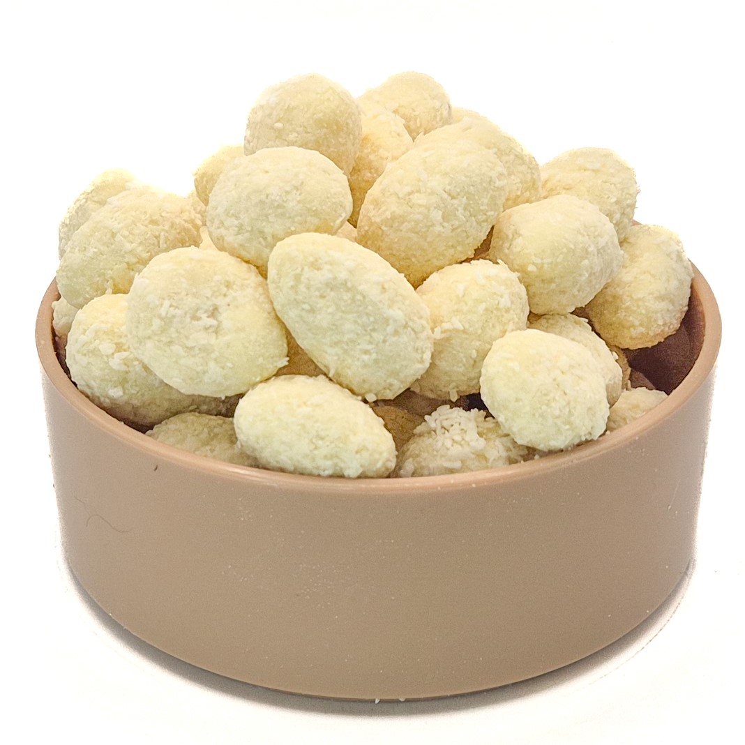 Mandle v bílé čokoládě s kokosem – luxusní sladkost – 300 g