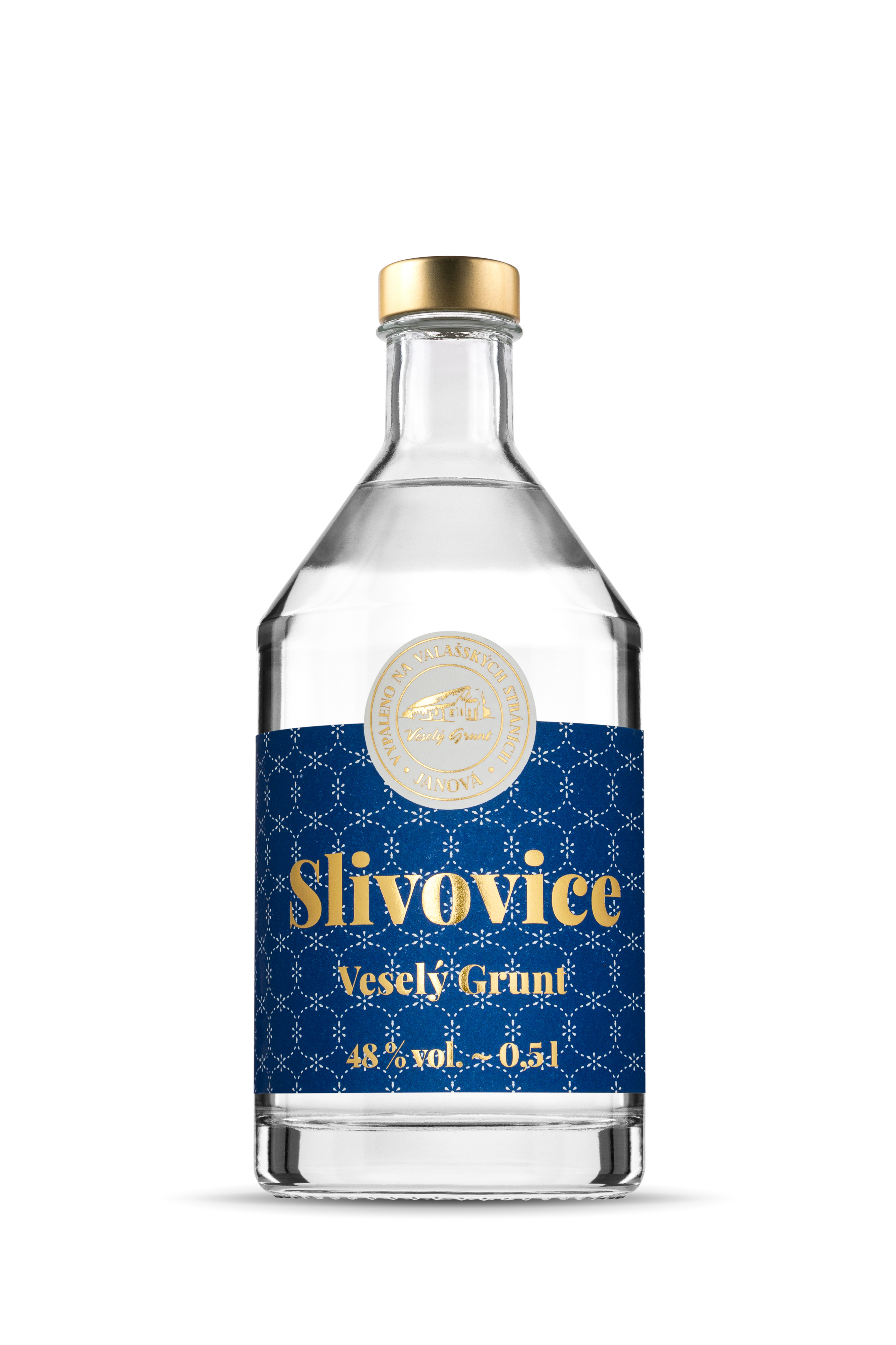 Slivovice 0,5l 48% kulatá - Veselý Grunt