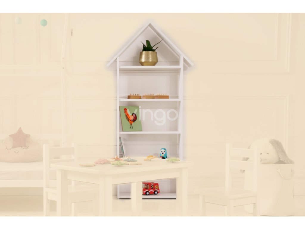Bücherregal für Kinder Haus - weiß - 160 cm - Vingo