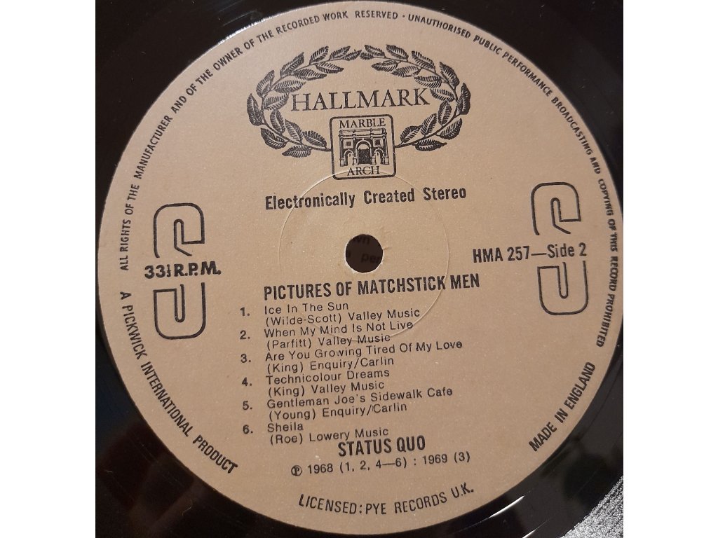 Status Quo - Pictures Of Matchstick Men, 1976 - Vinyl Forever