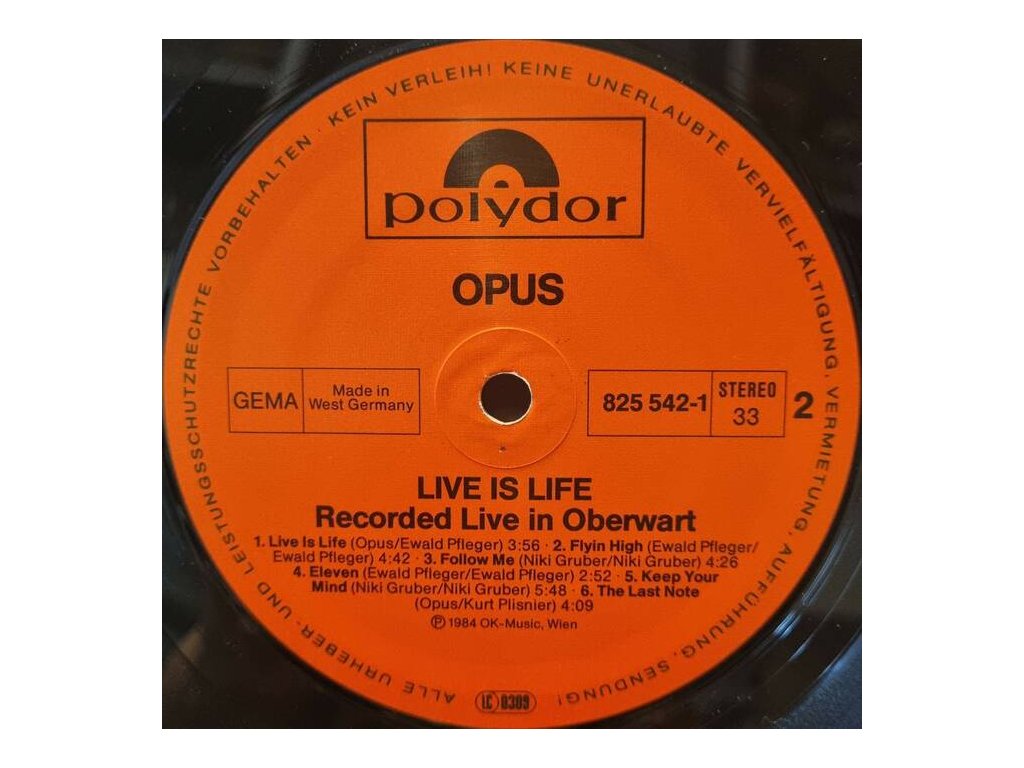 LP Opus - Live Is Life, 1984 - Vinyl Forever