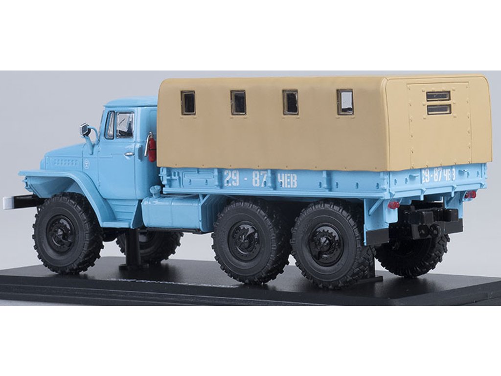 Start Scale Models - URAL-375D, valník s plachtou (modrá), 1/43 ...
