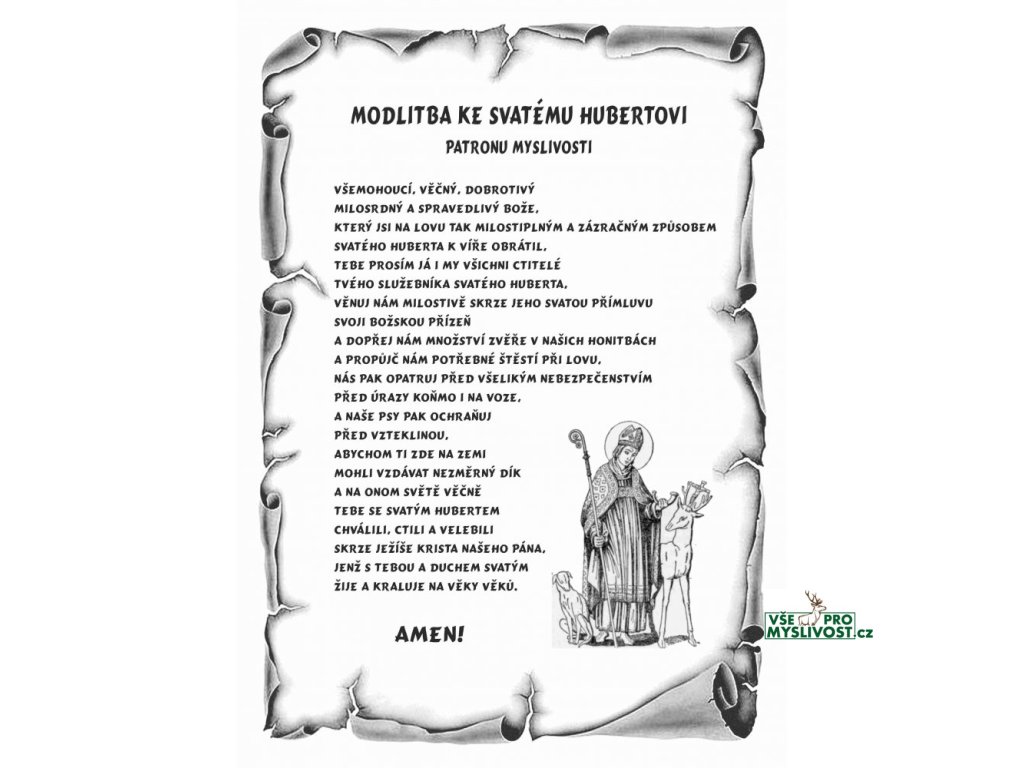 Modlitba ke svatému Hubertovi pergamen z překližky - vsepromyslivost.cz ...
