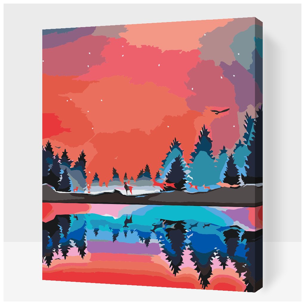 Malování podle čísel - Zimní krajina 2 | Vymalujsisam.cz