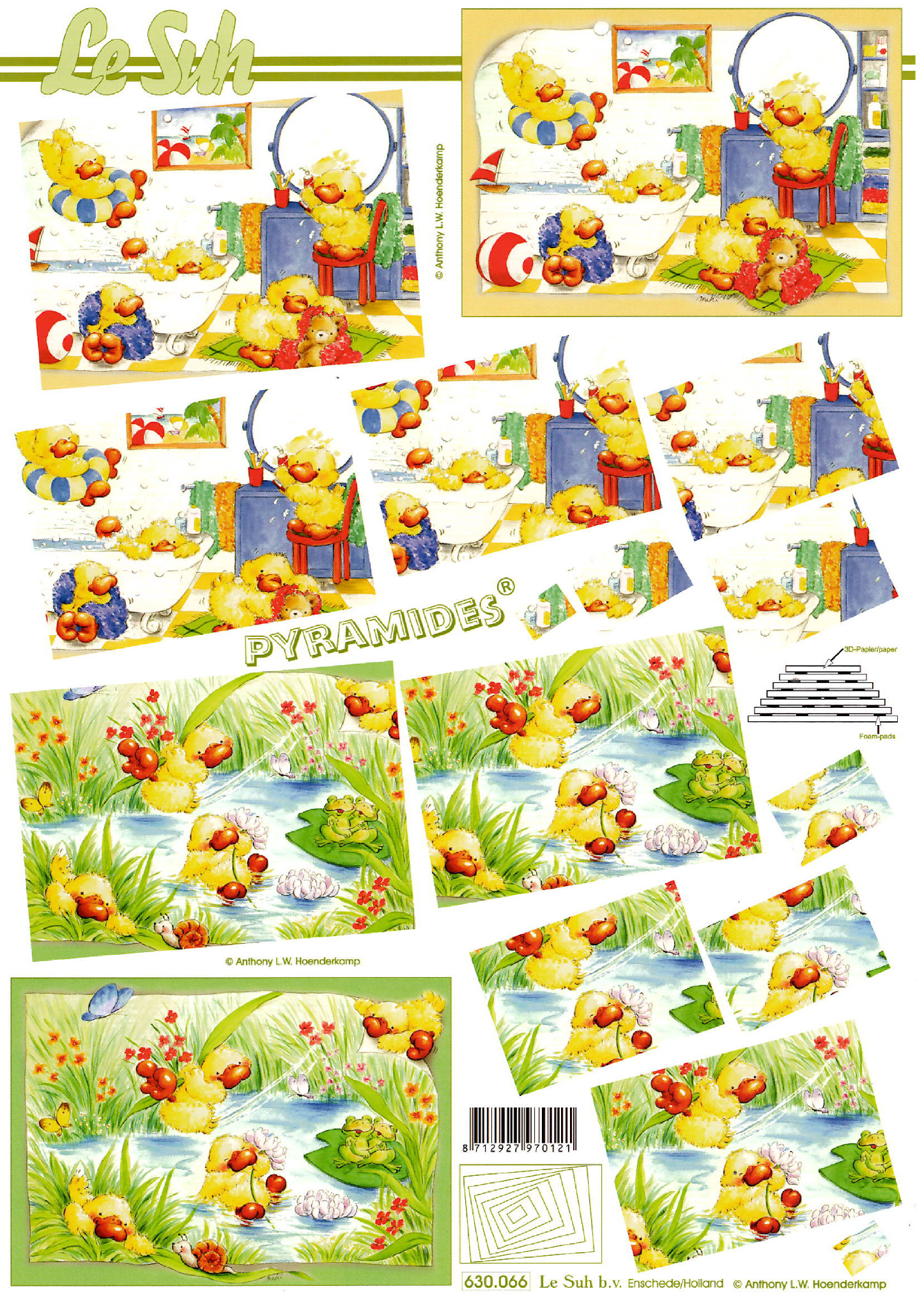 3D papíry pro vystřihování-Kačenky - Výtvarné hračky