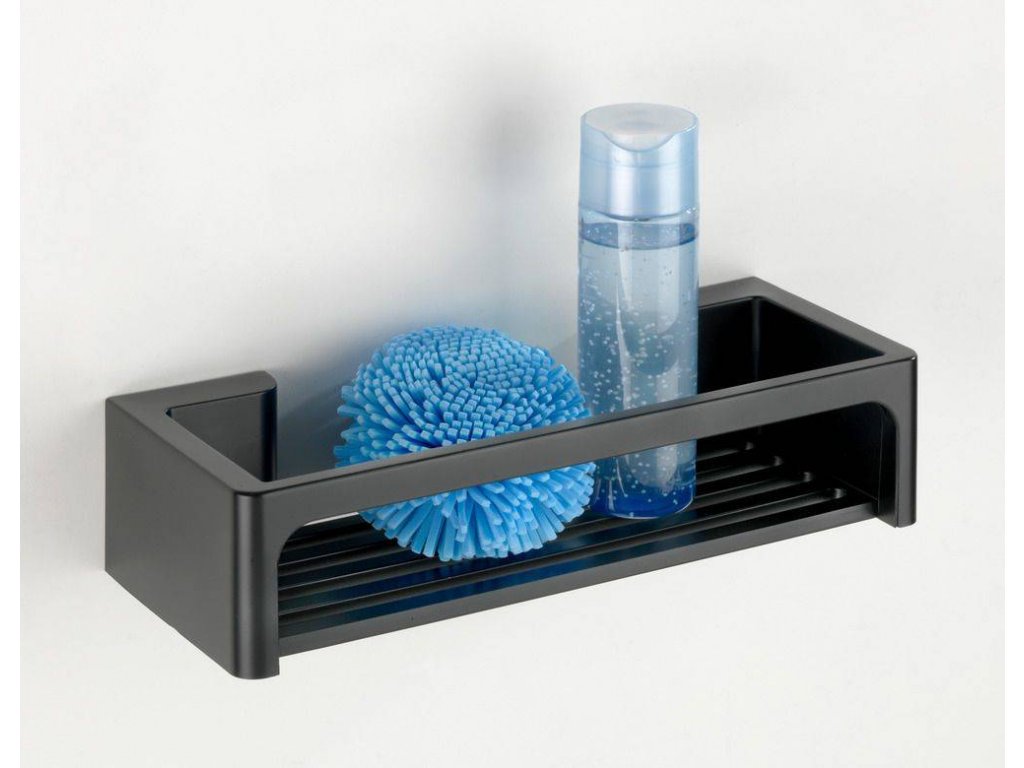 Koupelnová polička do sprchy BRALIA, Power-Loc, černá - wenko-shop.cz