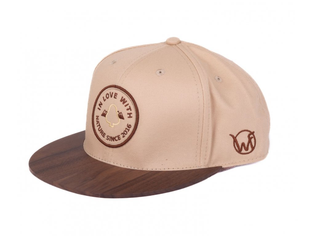 Dřevěný snapback Walnut Beige - Woodfi