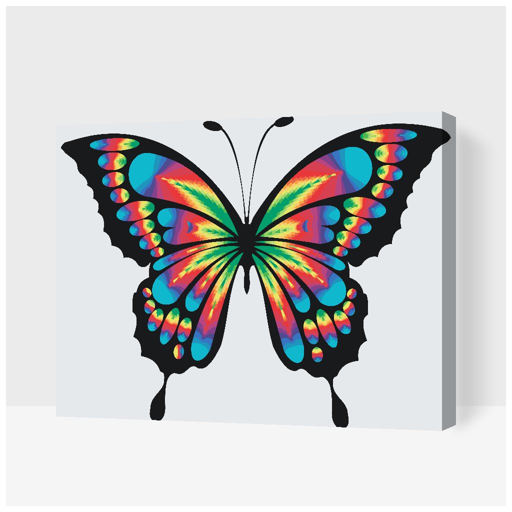 Malowanie po numerach - Motyl w kolorach - Wymalujtosam.pl Malowanie po numerach - Motyl w kolorach - Wymalujtosam.pl