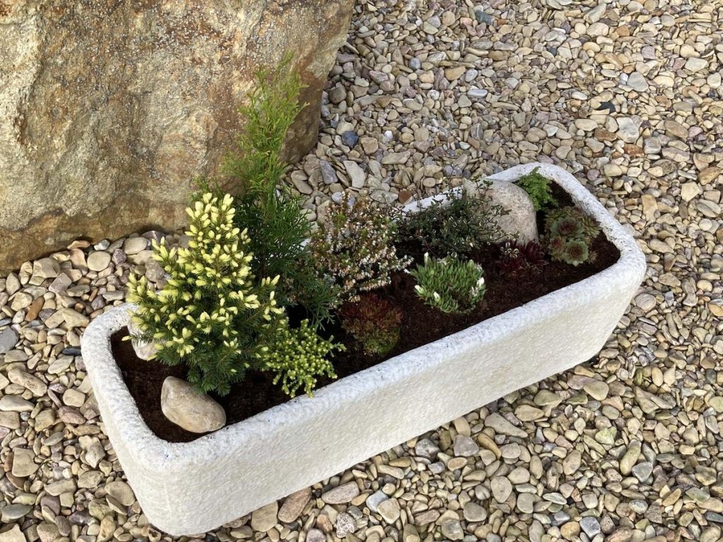 AKCE 2ks Kamenný truhlík z pískovce - truhlík, délka 84cm, šířka 29cm, výška 22cm - ZAHRADNÍ ...