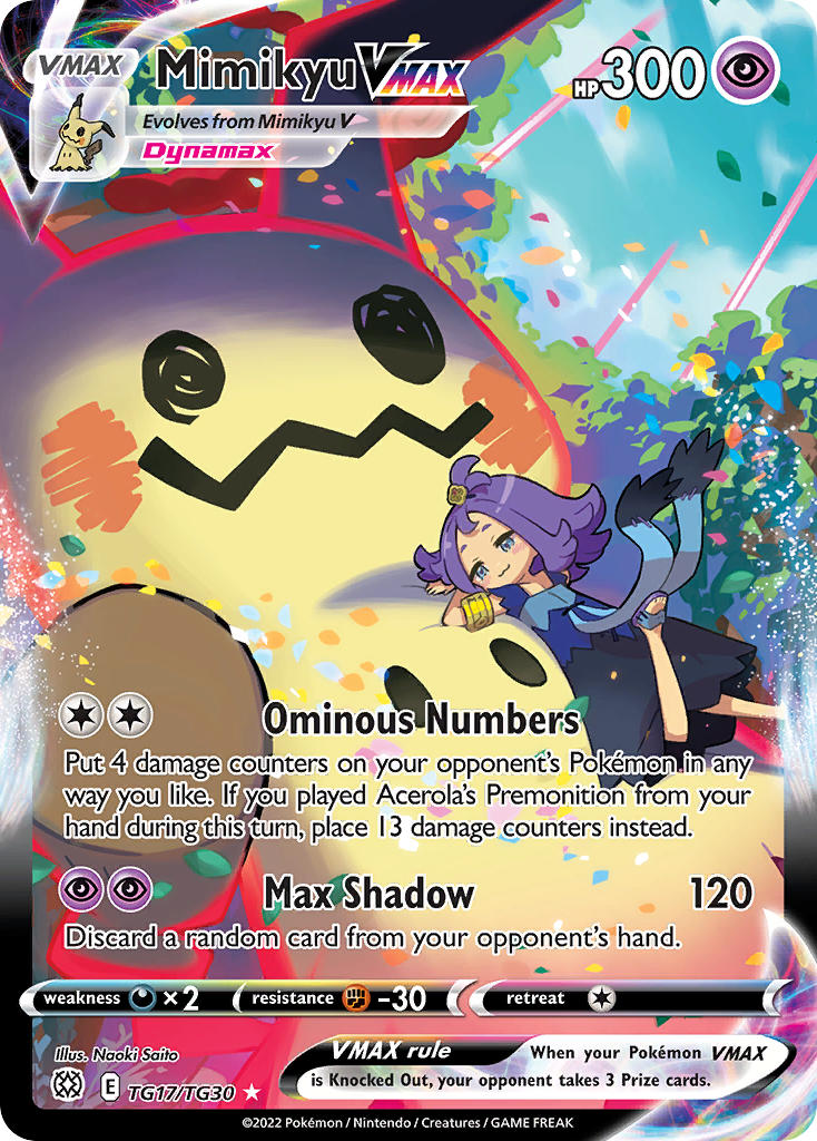 TG017 Mimikyu VMAX (Brilliant Stars) - sběratelské karty