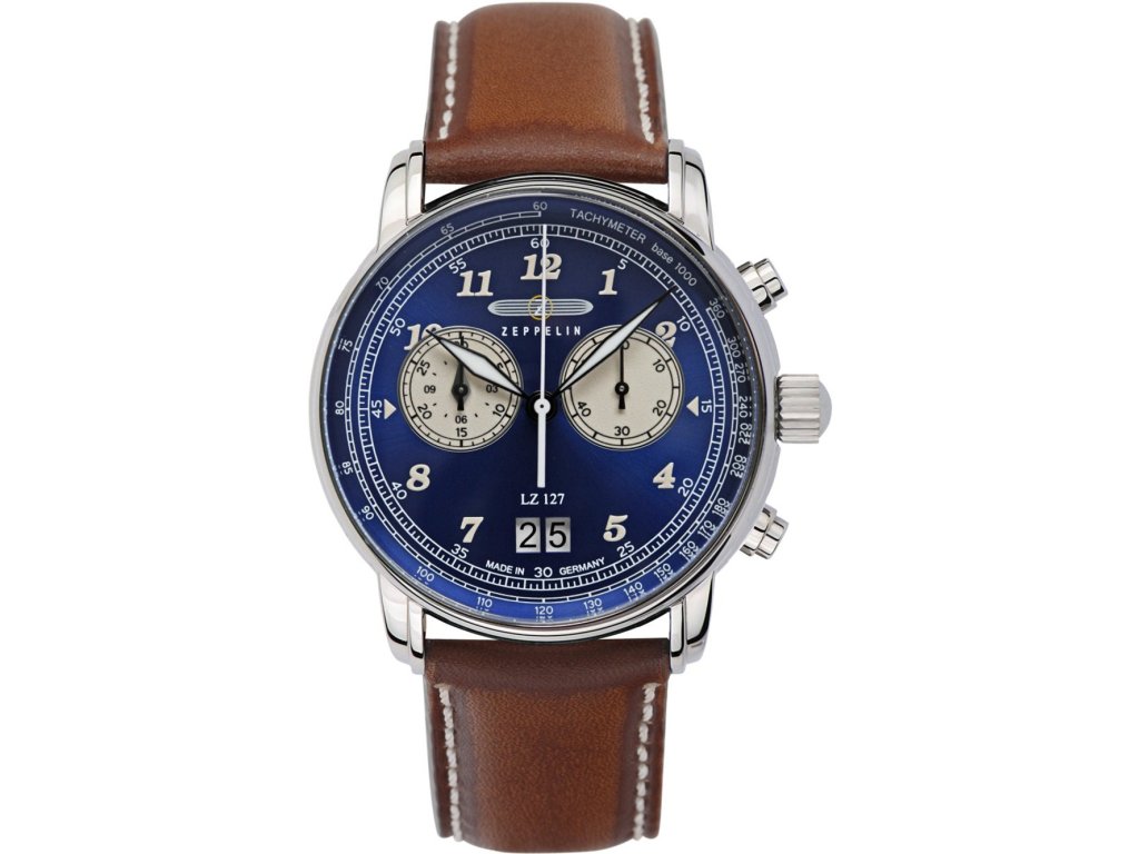 Zeppelin 8684-3 LZ127 Graf Zeppelin Chronograph 40mm 5ATM - Žilka hodinky