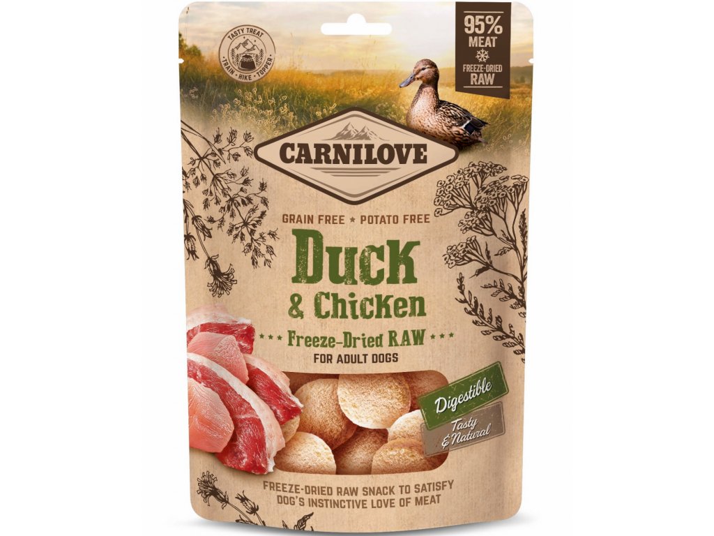 Carnilove Raw Freeze-Dried Snacks Duck&Chicken 60g | ZooAqua, s.r.o