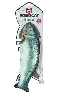 Hračka kočka Robocat Fish losos madnip, USB 30cm - ZOOshopik