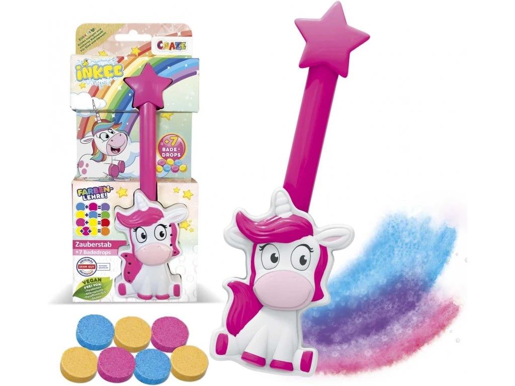 INKEE Magická hůlka s barvou do koupele Unicorn - Zumko.cz
