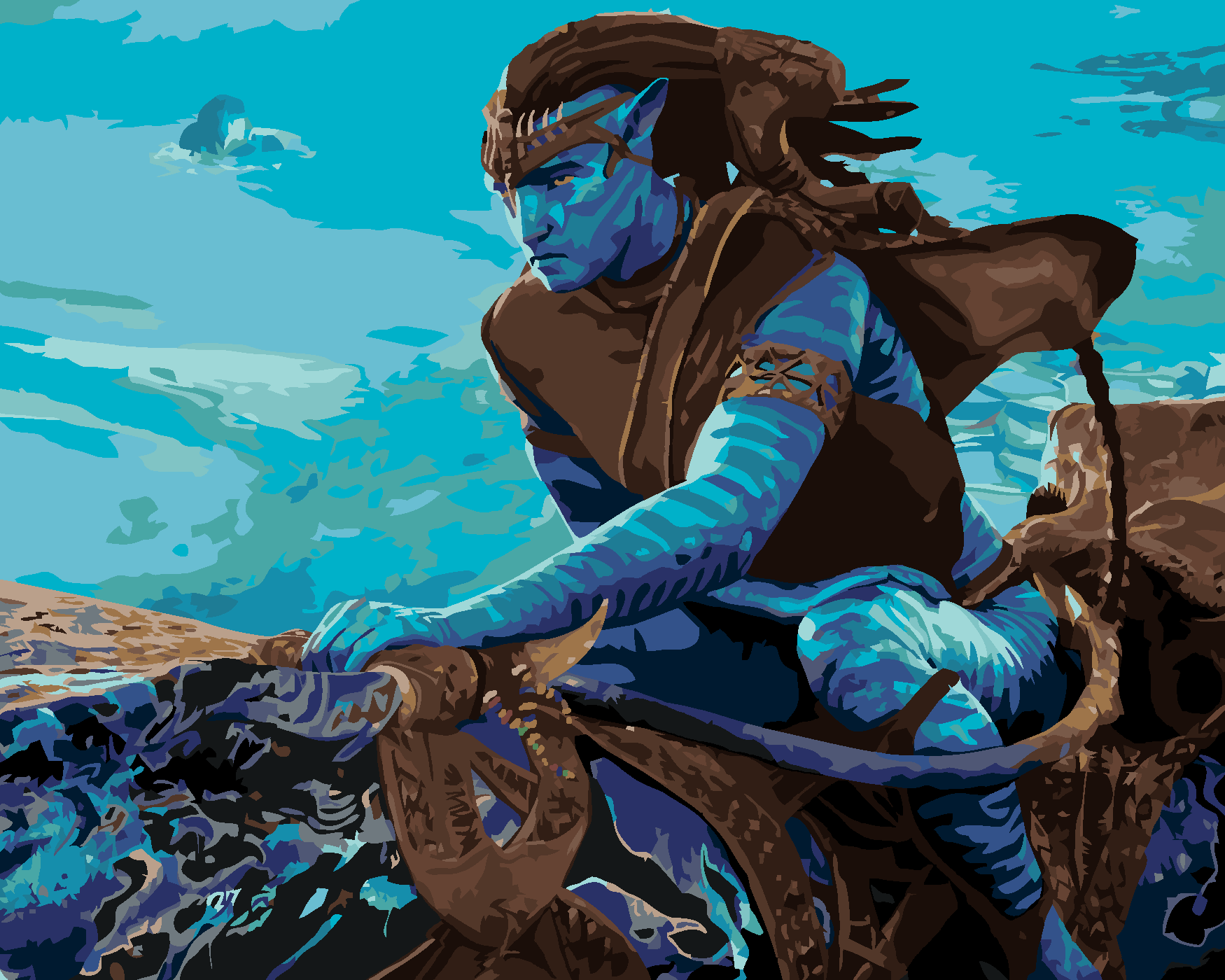 Malování podle čísel - JAKE NA ZVÍŘETI Z BLÍZKA (Avatar) - ZUTY Malování podle čísel - JAKE NA ZVÍŘETI Z BLÍZKA (Avatar) - ZUTY